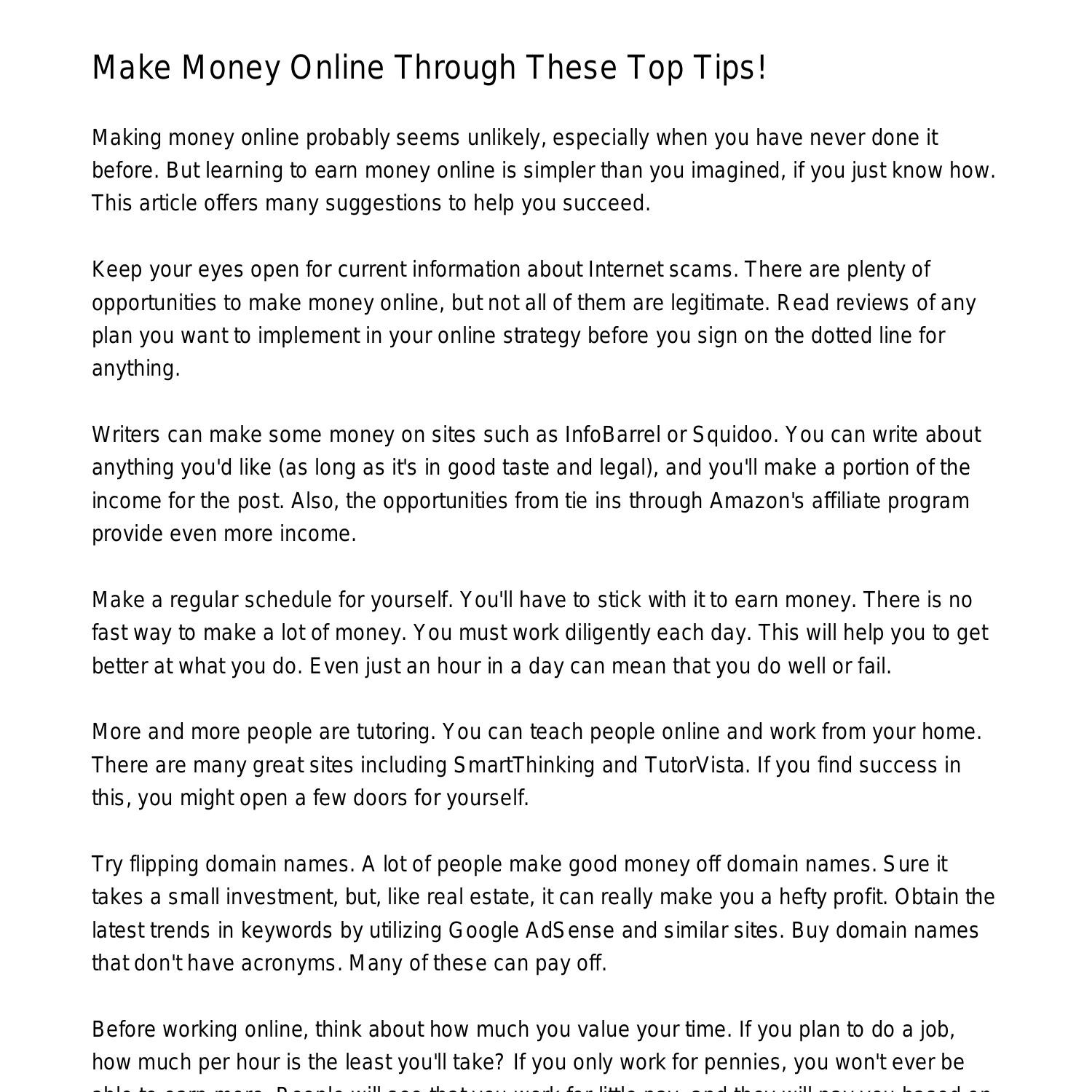 Make Money Online Through These Top Tipshzcva.pdf.pdf | DocDroid