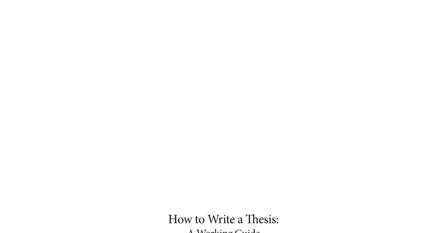 How-to-write-a-thesis-A-working-guide.pdf | DocDroid