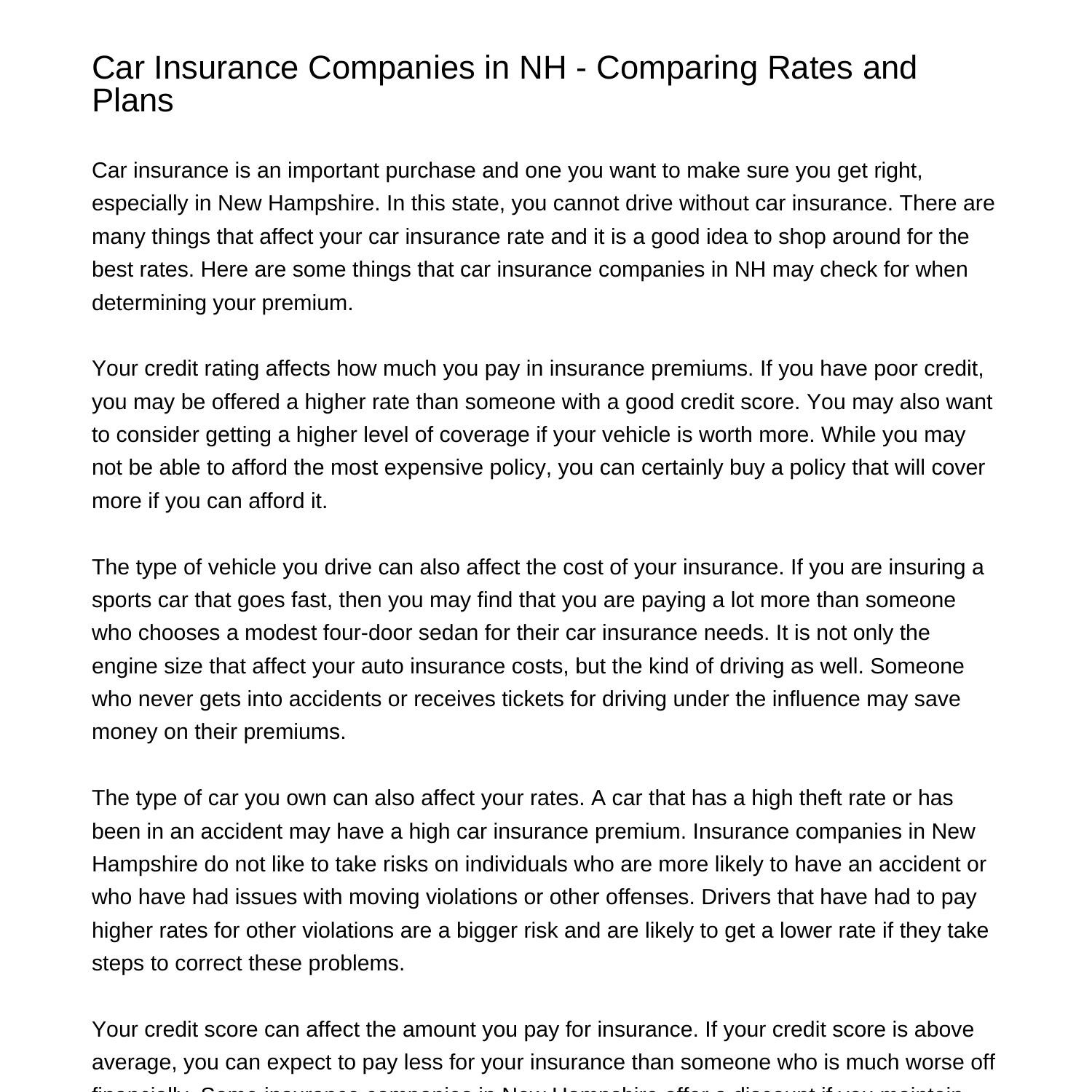 Car Insurance Companies in NH Comparing Rates and Plansybacn.pdf.pdf ...