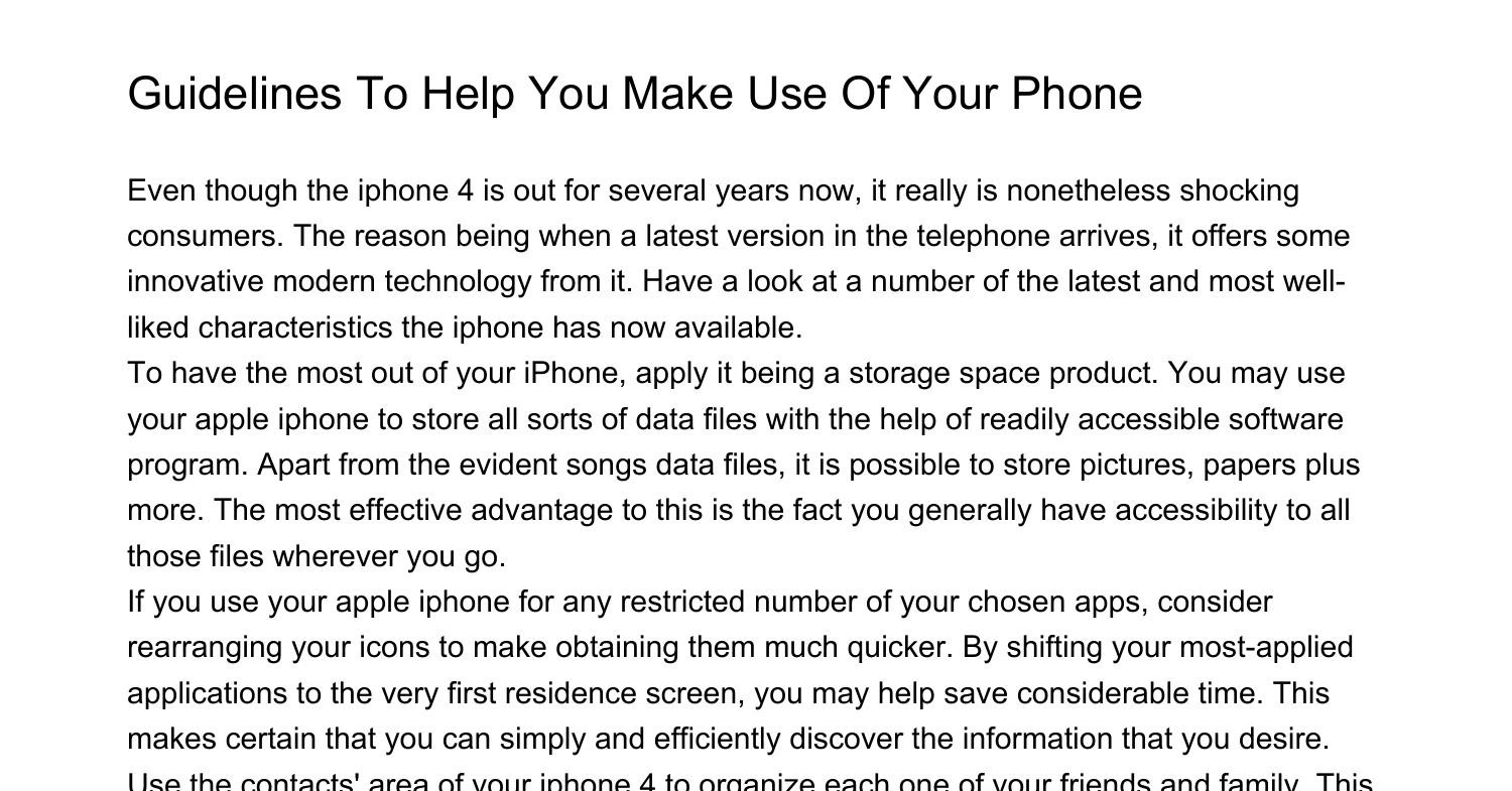 Tips To Help You Make Use Of Your Iphonemtaus pdf pdf DocDroid