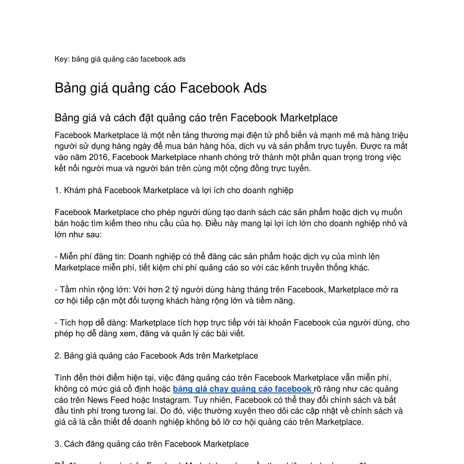 bảng giá quảng cáo facebook ads.docx | DocDroid
