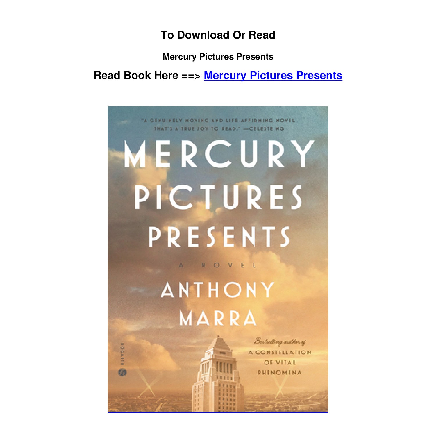 DOWNLOAD EPub Mercury Pictures Presents BY Anthony Marra.pdf | DocDroid