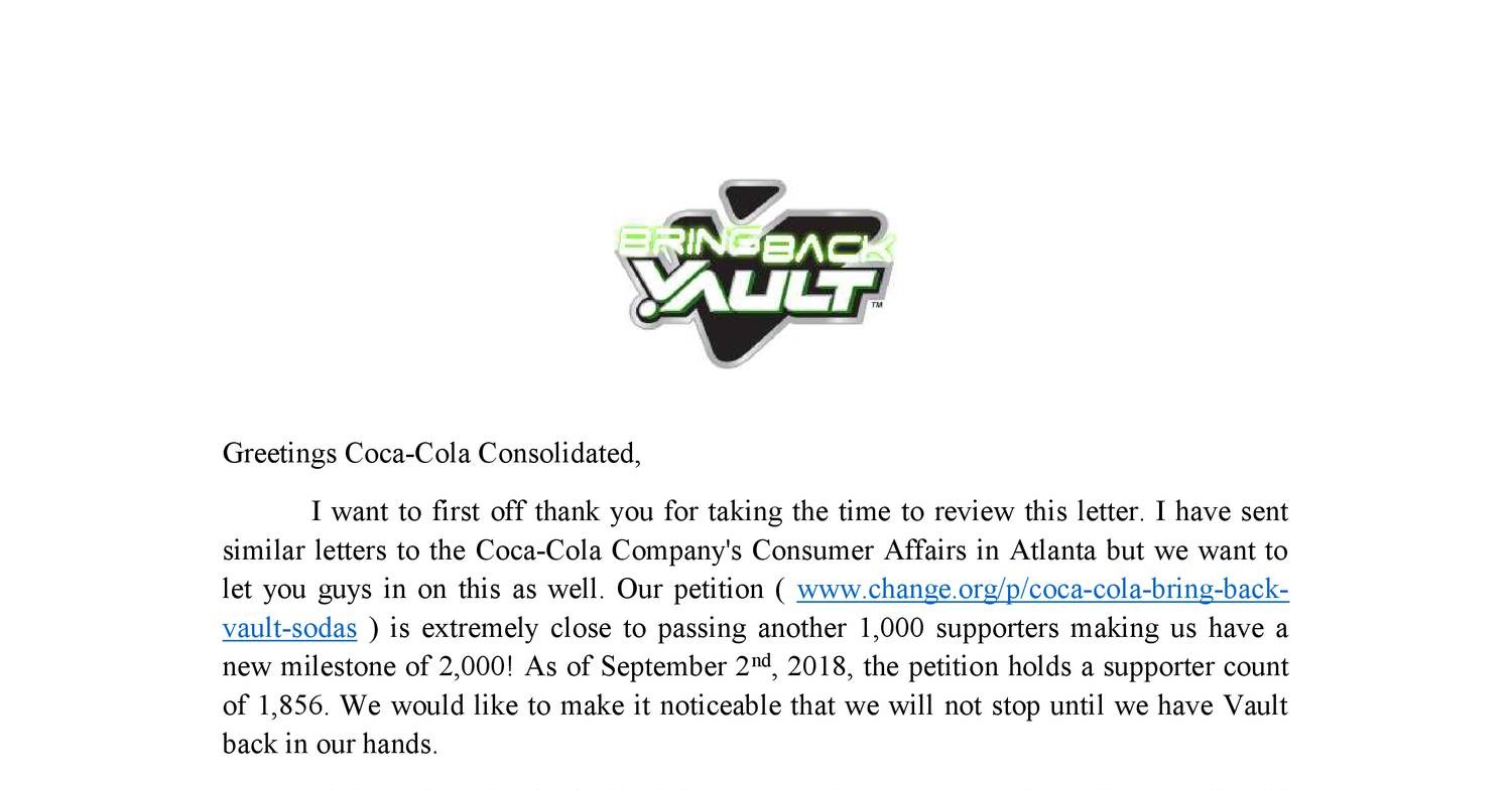 letter to coca-cola bottling co.pdf | DocDroid