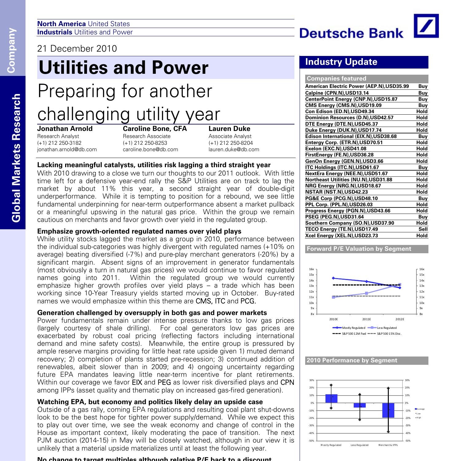 Utilities and Power Industry Update - Deutsche Bank (2010).pdf | DocDroid