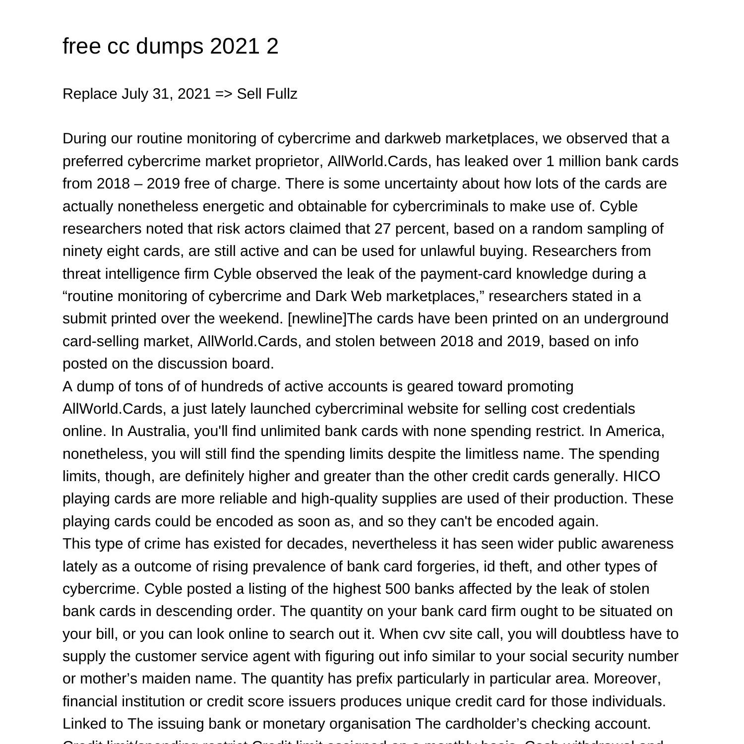 free cc dumps 2021 2hcdbc.pdf.pdf | DocDroid