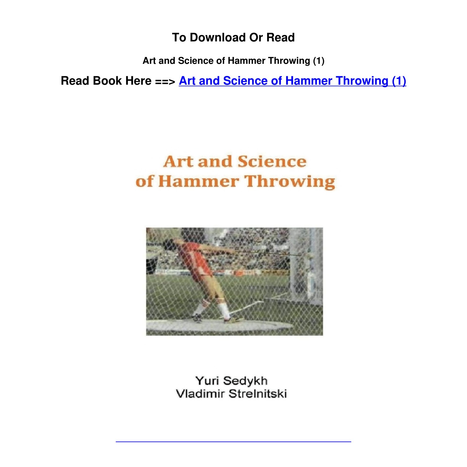 download Pdf Art and Science of Hammer Throwing 1 BY Yuri Sedykh.pdf ...
