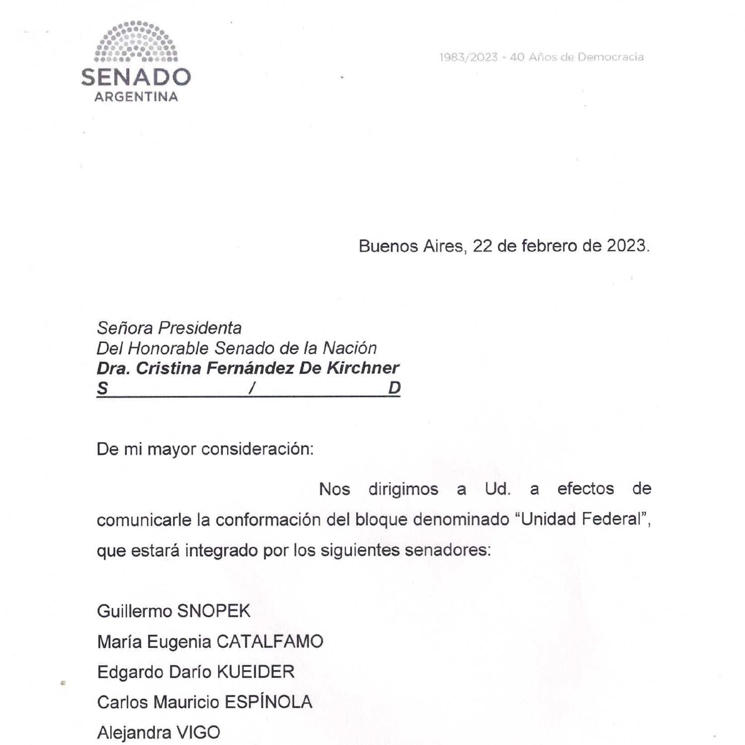 Nota conformación de bloque Unidad Federal.pdf | DocDroid