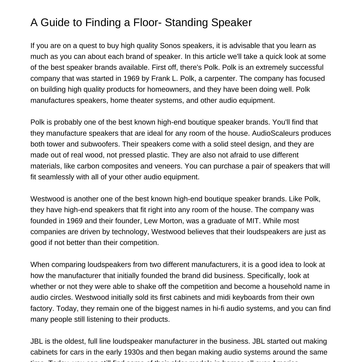 A Guide to Finding a Floor Standing Speakerqofdd.pdf.pdf | DocDroid