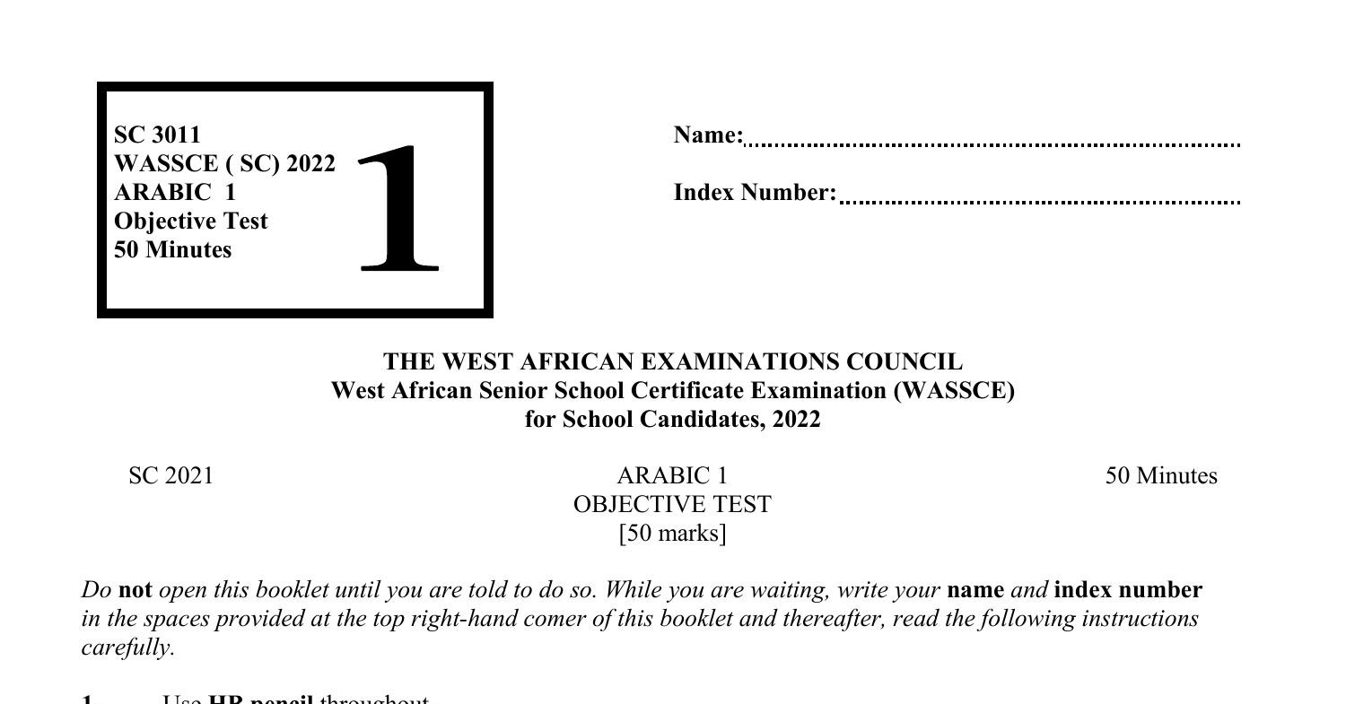 WAEC GCE Arabic Past Questions.pdf | DocDroid