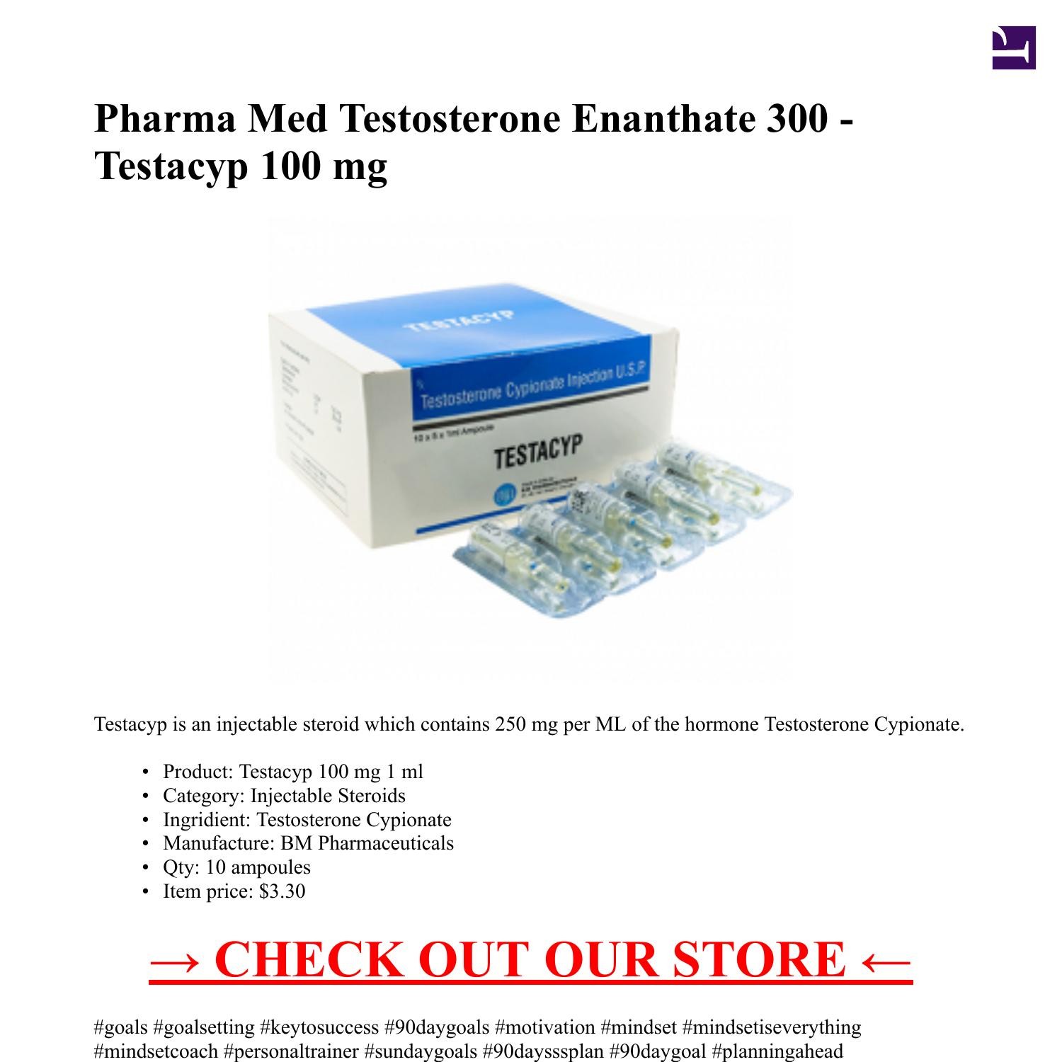 Pharma Med Testosterone Enanthate 300 - Testacyp 100 mg 10 ampoules 1 ...