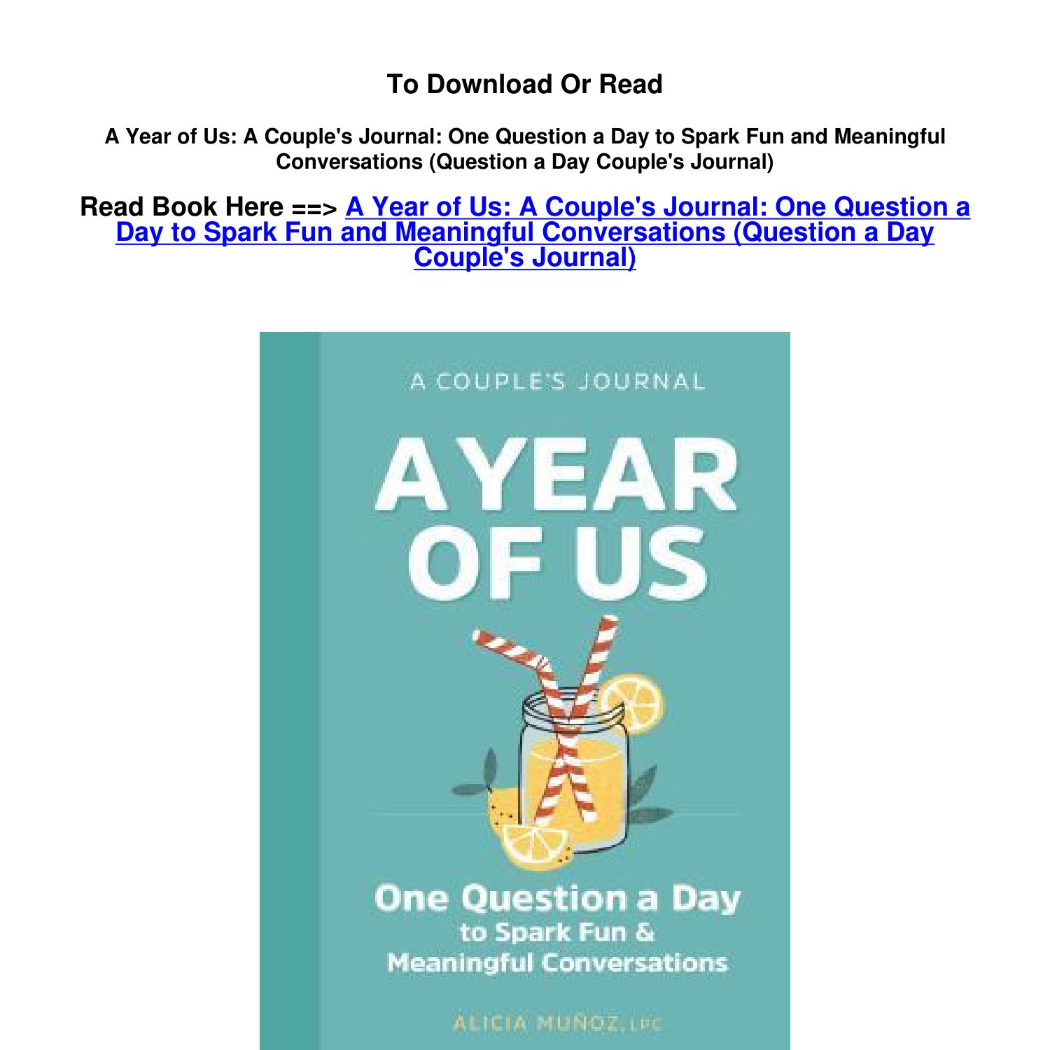 download EPUB A Year of Us A Couple s Journal One Question a Day to Spark .pdf | DocDroid