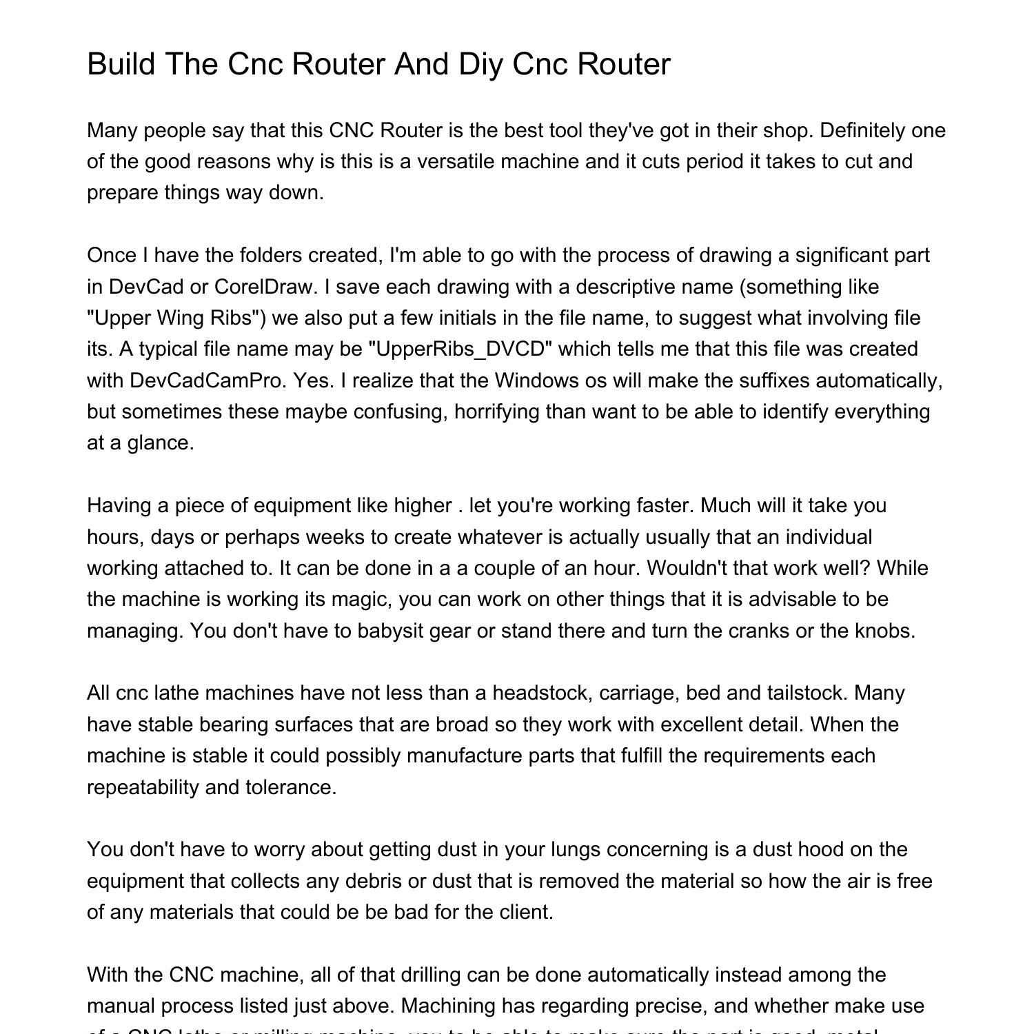 Build Your Own Cnc Router And Diy Cnc Routeroetlx.pdf.pdf | DocDroid