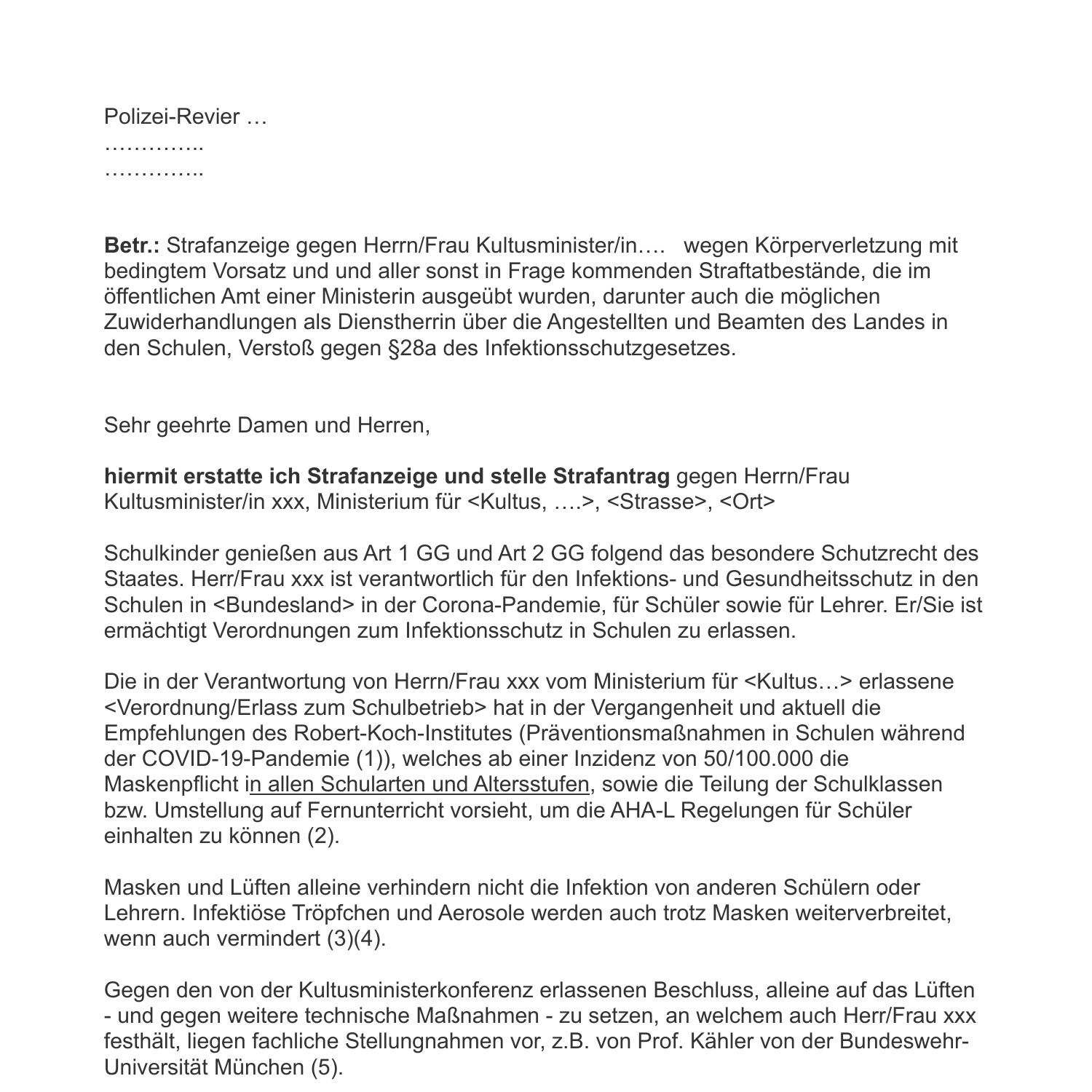 Strafanzeige Muster Vorlage Zum Download – ZEVFLF