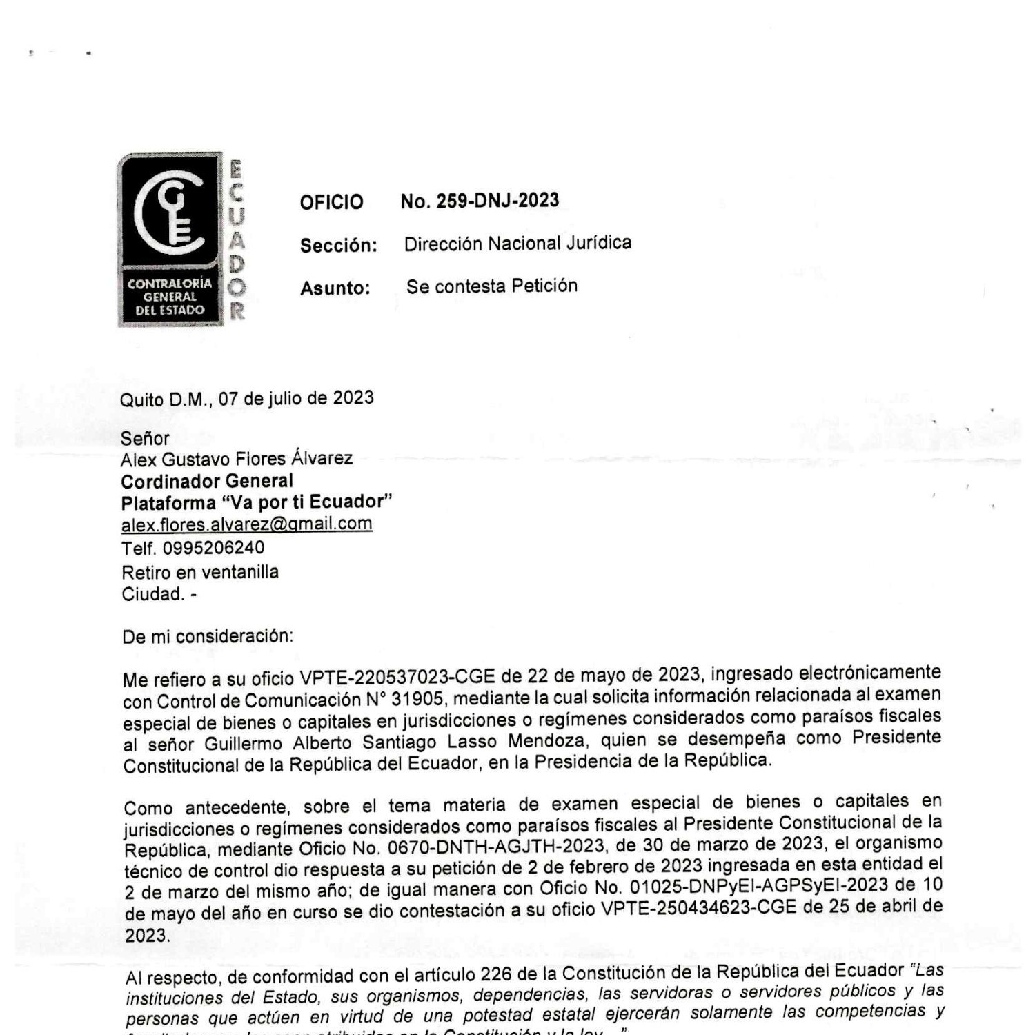 Oficio Nro. 259-DNJ-2023 (Pandora Papers - Panamá - Lasso).pdf | DocDroid