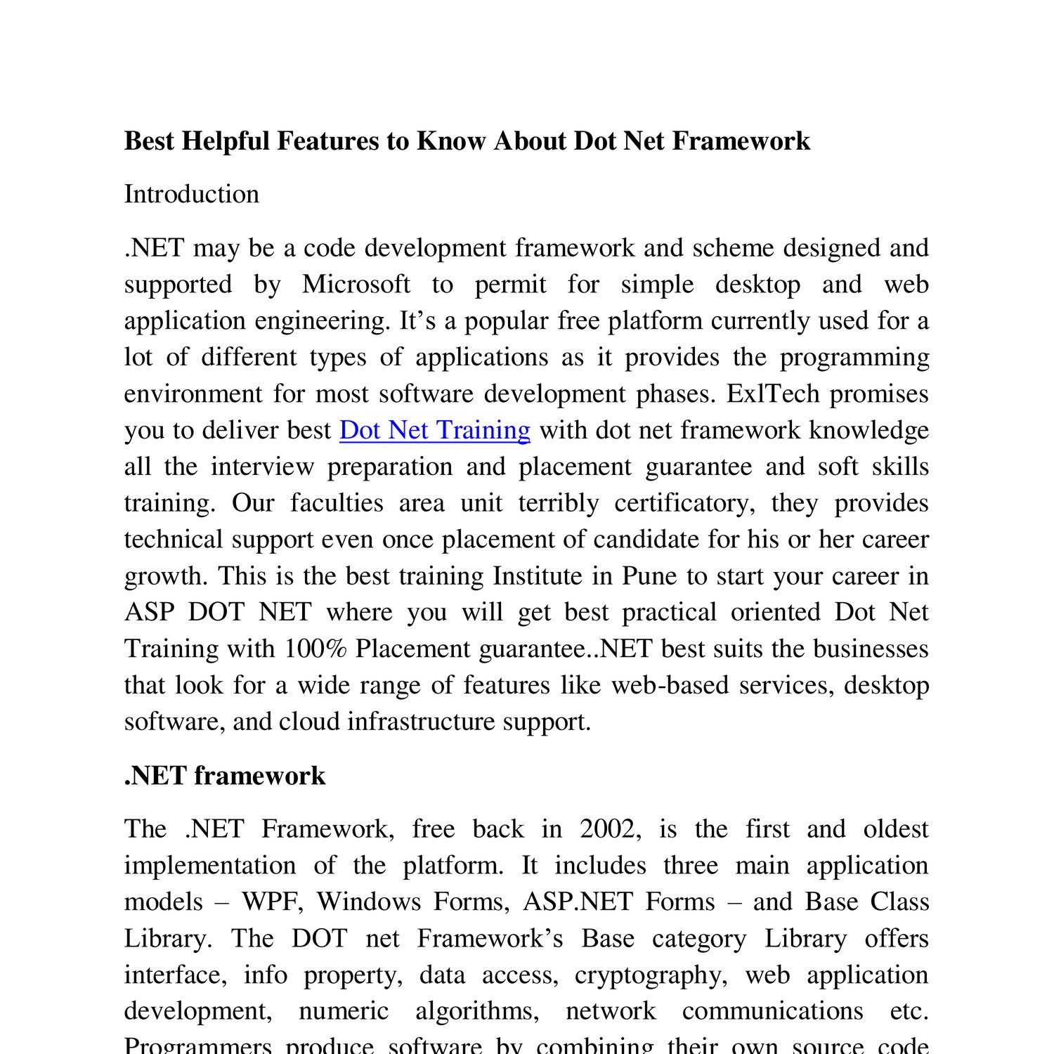 Best Helpful Features to Know About Dot Net Framework.pdf | DocDroid