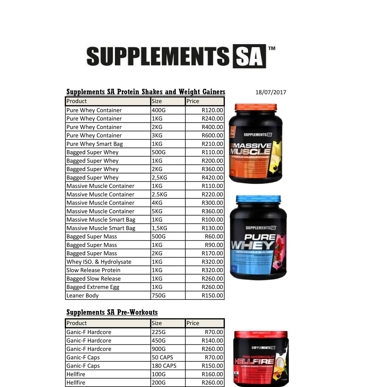 Supplements SA Pricelist.pdf | DocDroid