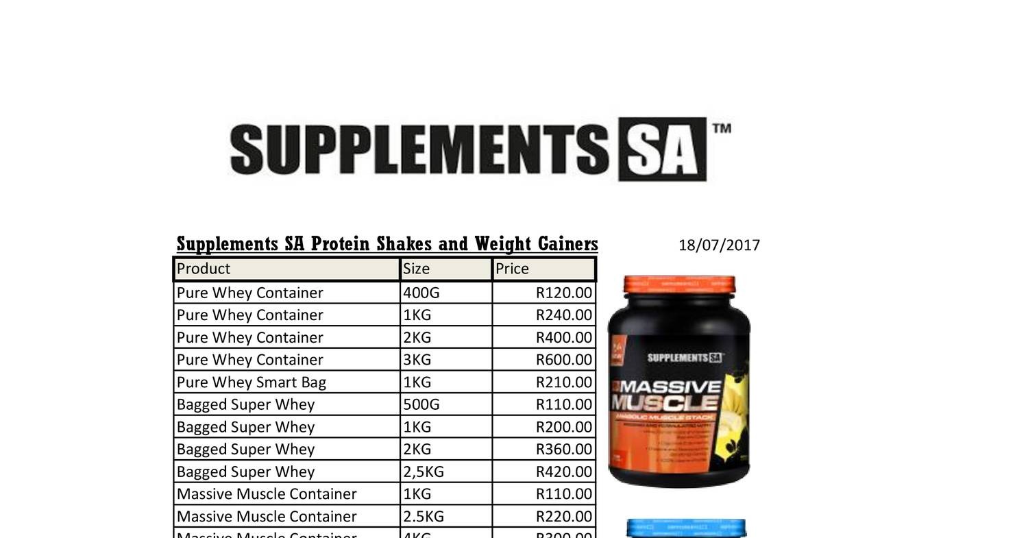 Supplements SA Pricelist.pdf | DocDroid