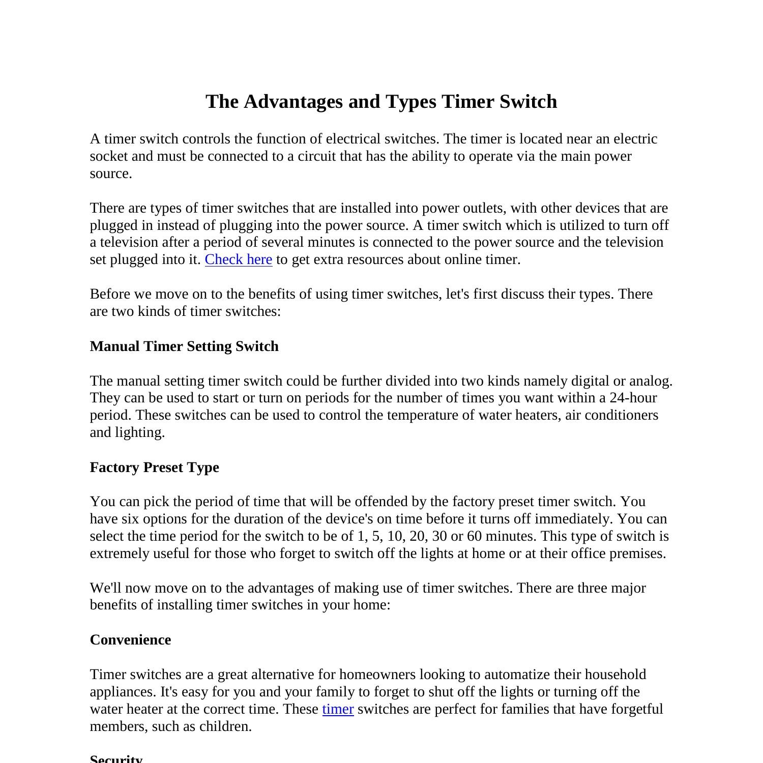 The Advantages and Types Timer Switch.pdf-.pdf | DocDroid