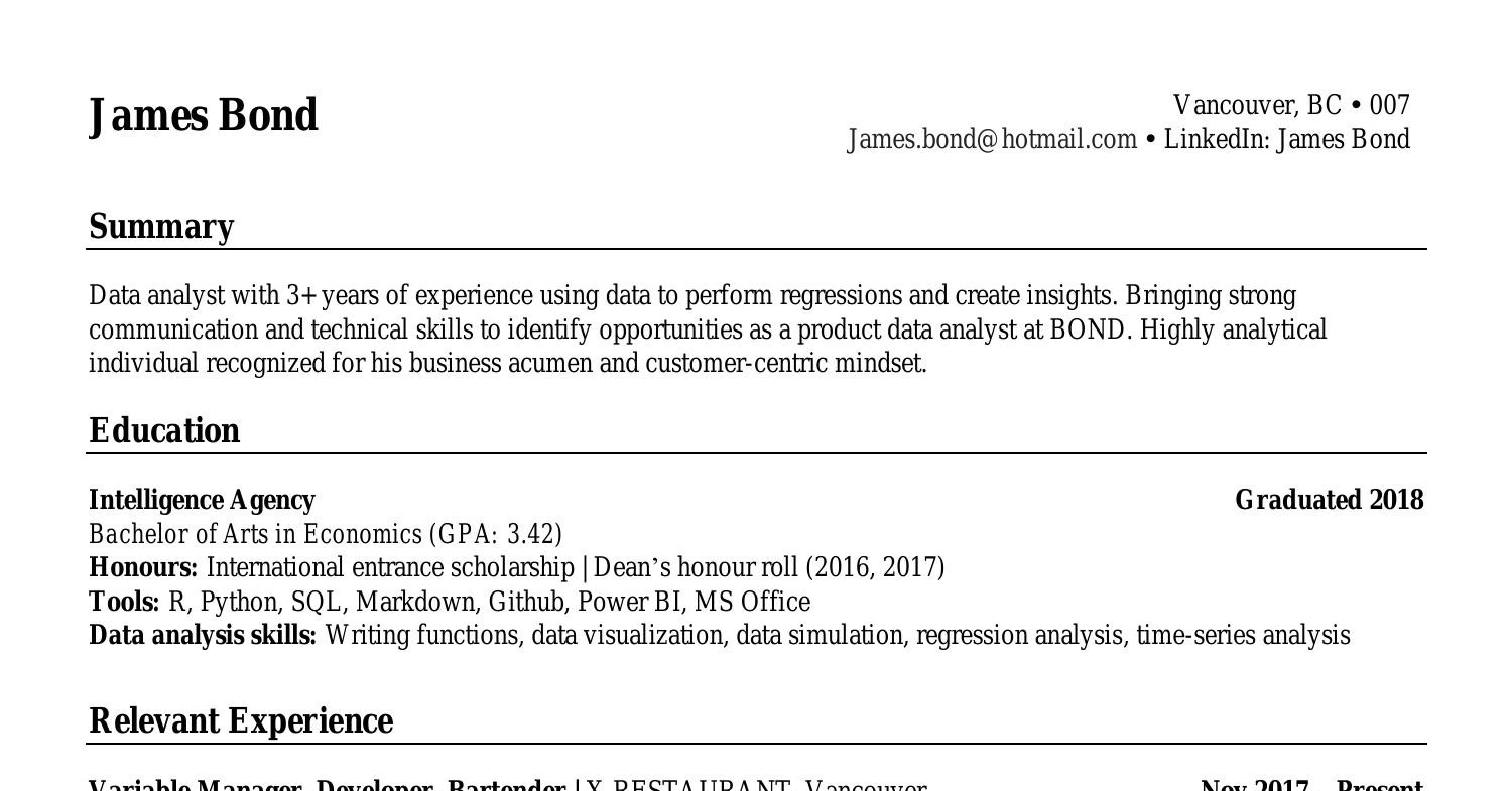 JAMES BOND RESUME.pdf | DocDroid