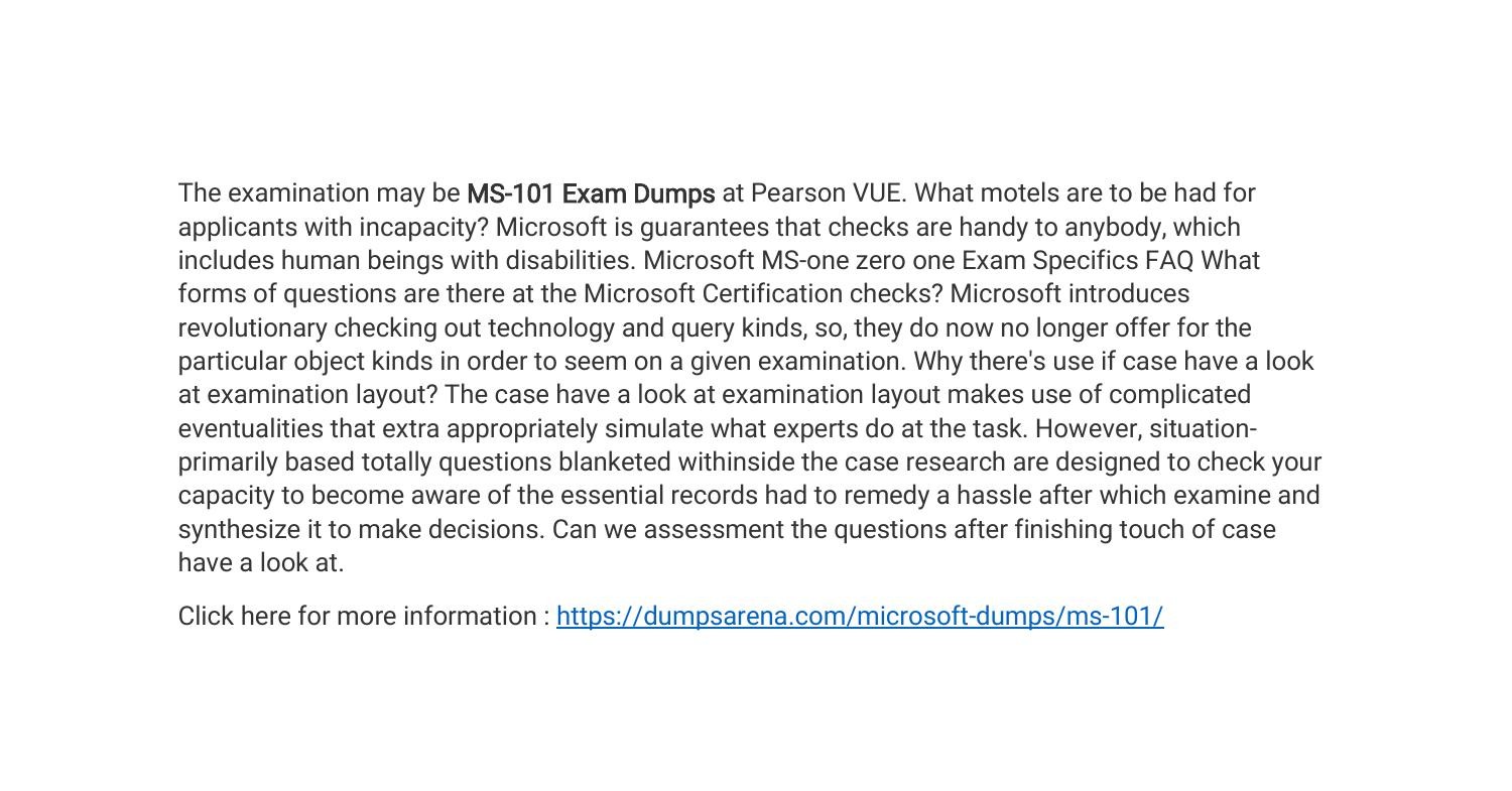 MS-101 Exam Dumps.pdf | DocDroid