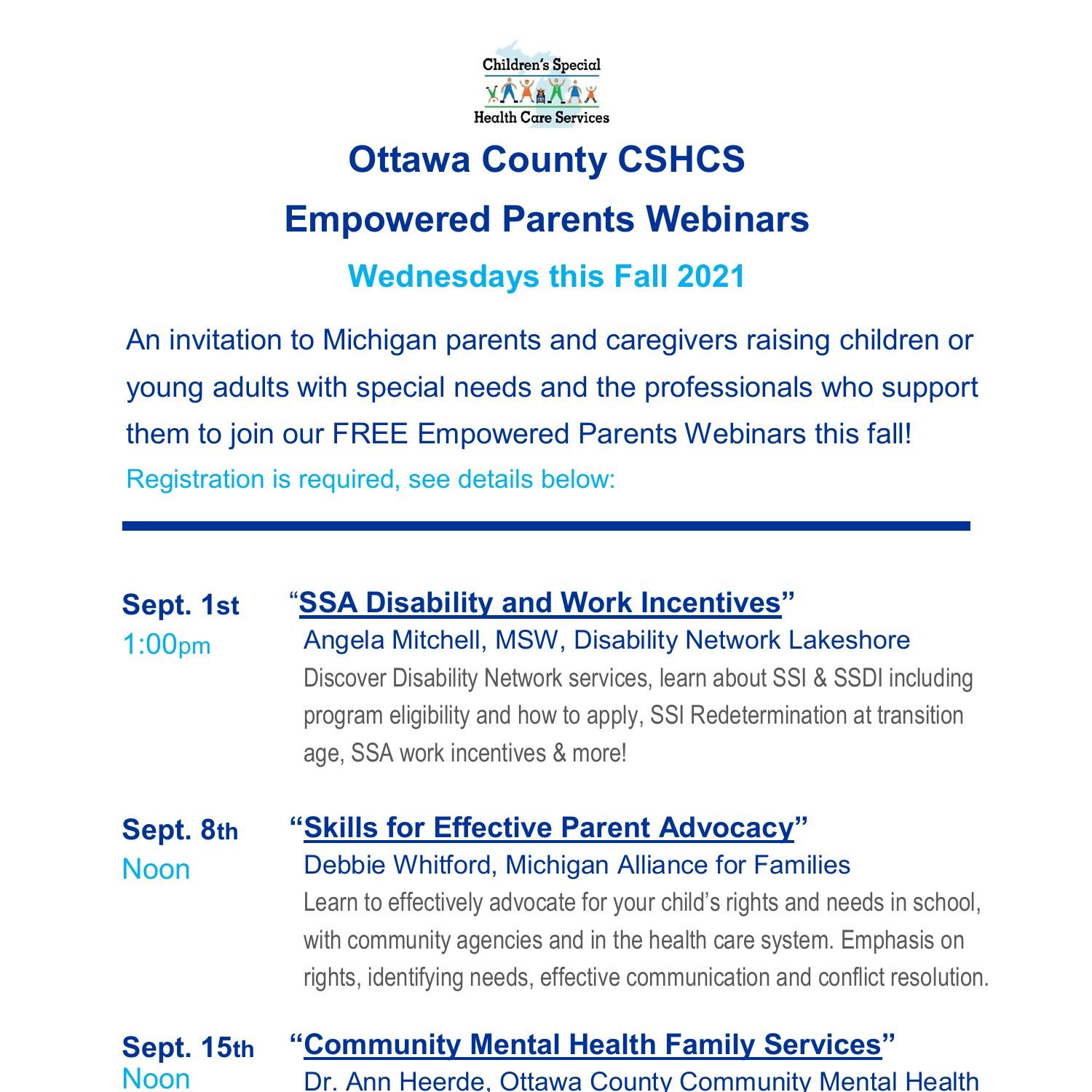 CSHCS Empowered Parents Webinars Fall 2021.pdf | DocDroid