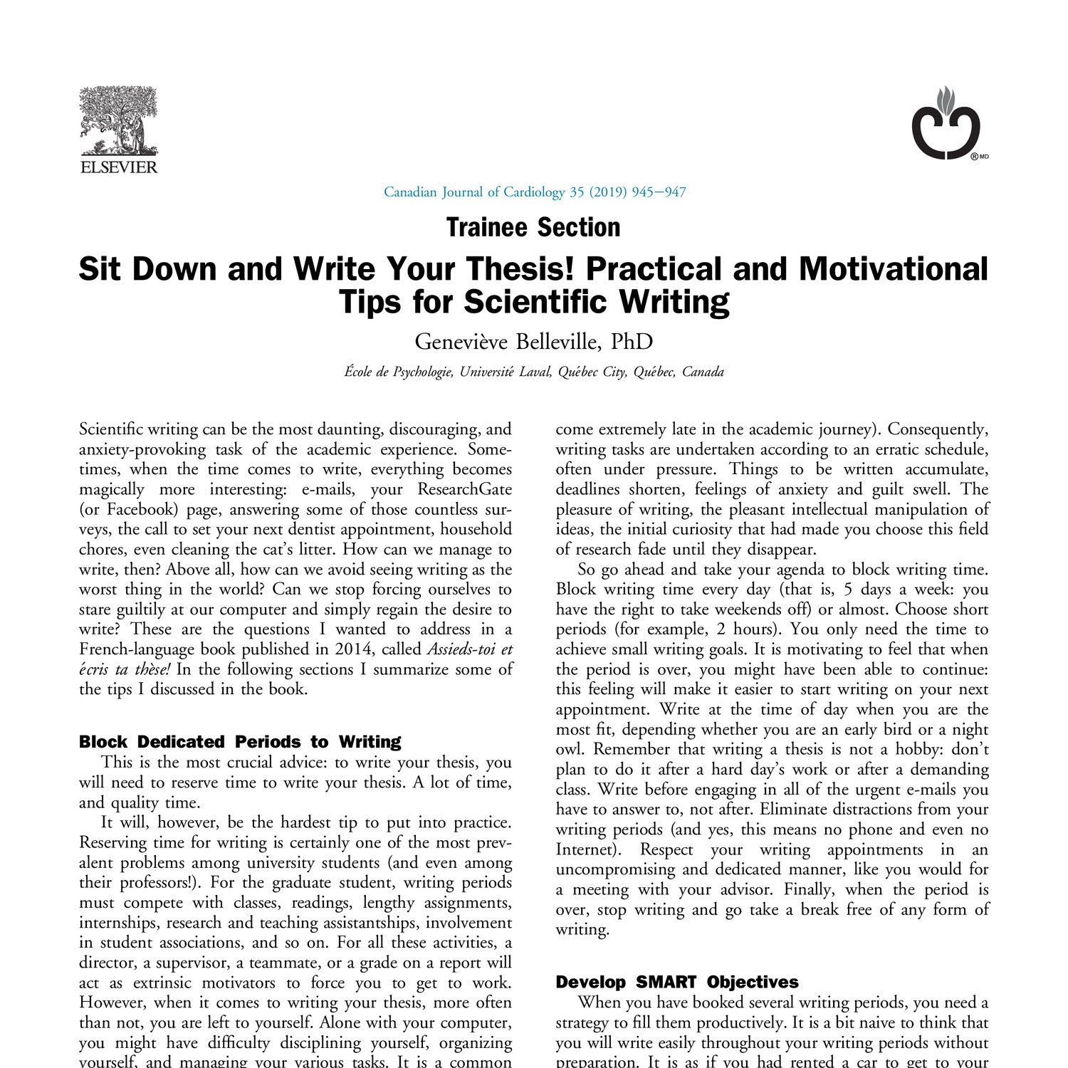 Sit Down and Write Your Thesis! Practical and Motivational Tips for ...