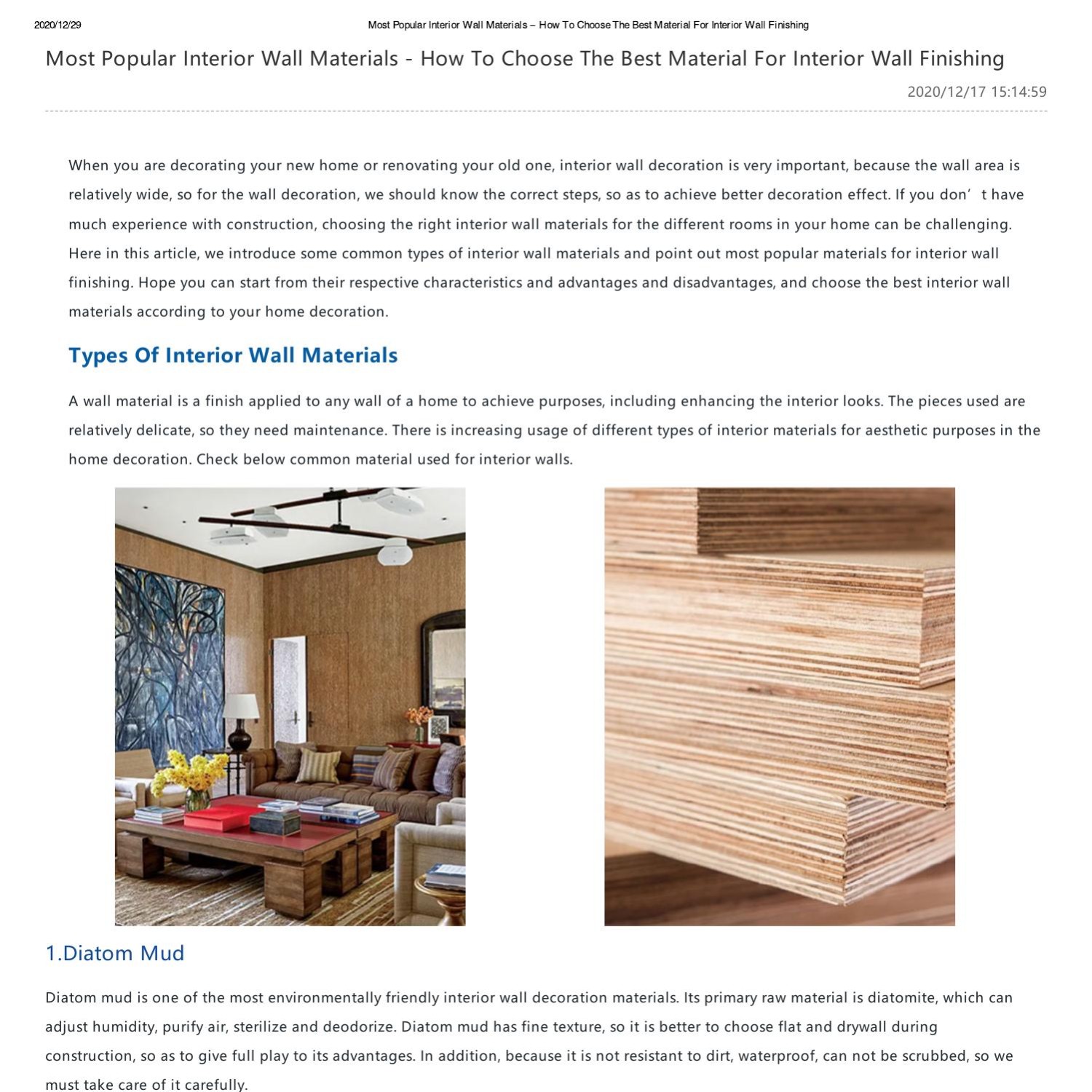 Most Por Interior Wall Materials How To Choose The Best Material For Finishing Pdf Docdroid