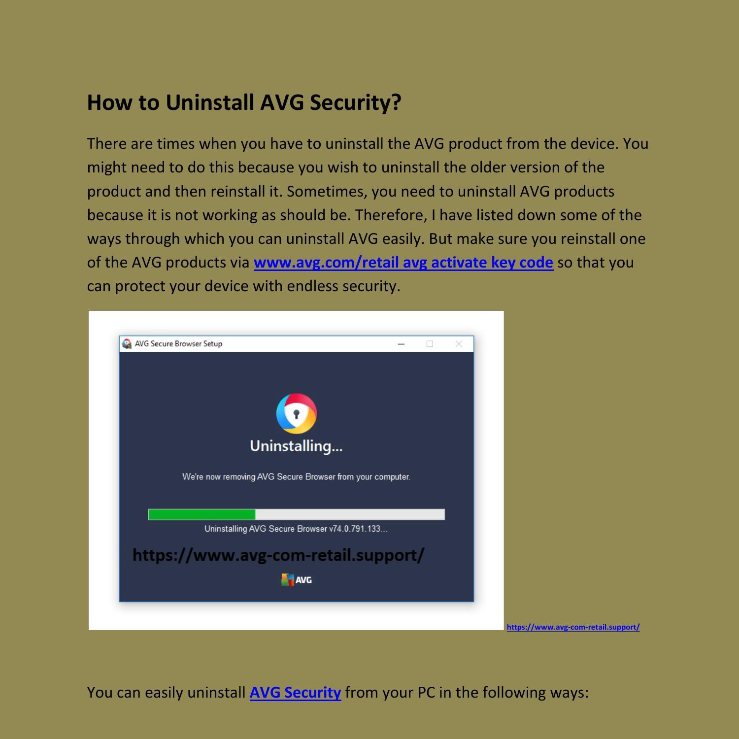 How to Uninstall AVG Security.docx | DocDroid