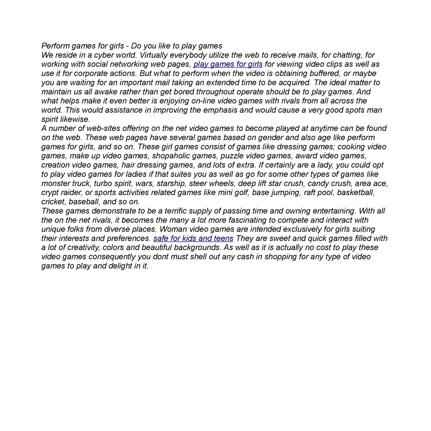 play games for girls.pdf | DocDroid