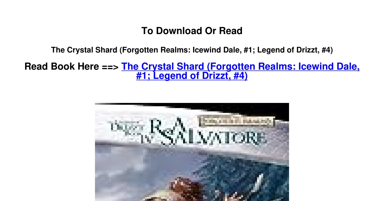ePub download The Crystal Shard Forgotten Realms Icewind Dale 1 Legend of .pdf | DocDroid