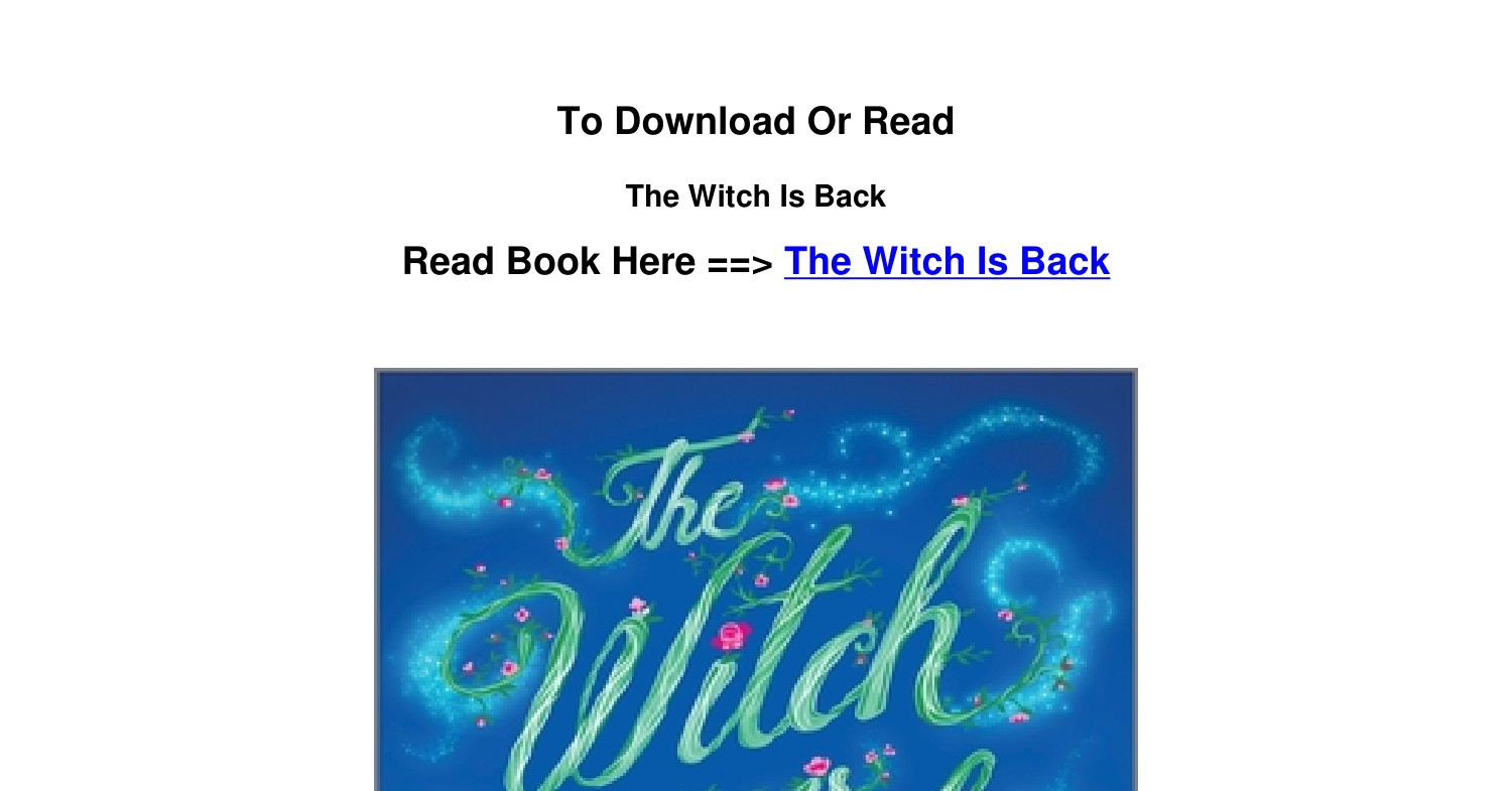 download EPub The Witch Is Back by Sophie H Morgan.pdf | DocDroid