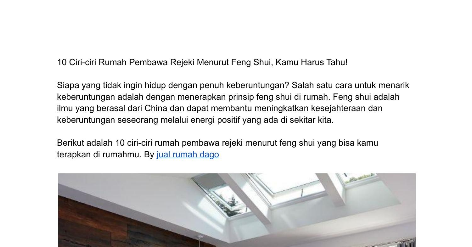 10 Ciri-ciri Rumah Pembawa Rejeki Menurut Feng Shui, Kamu Harus Tahu!.pdf | DocDroid