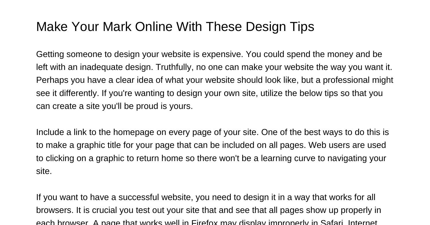 Make Your Mark Online With These Design Tipsbwrnd.pdf.pdf | DocDroid