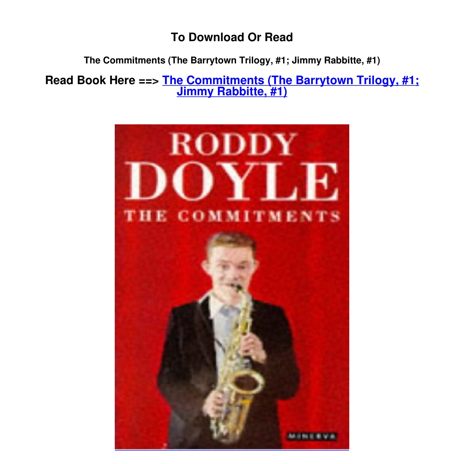 Download EPUB The Commitments The Barrytown Trilogy 1 Jimmy Rabbitte 1 ...