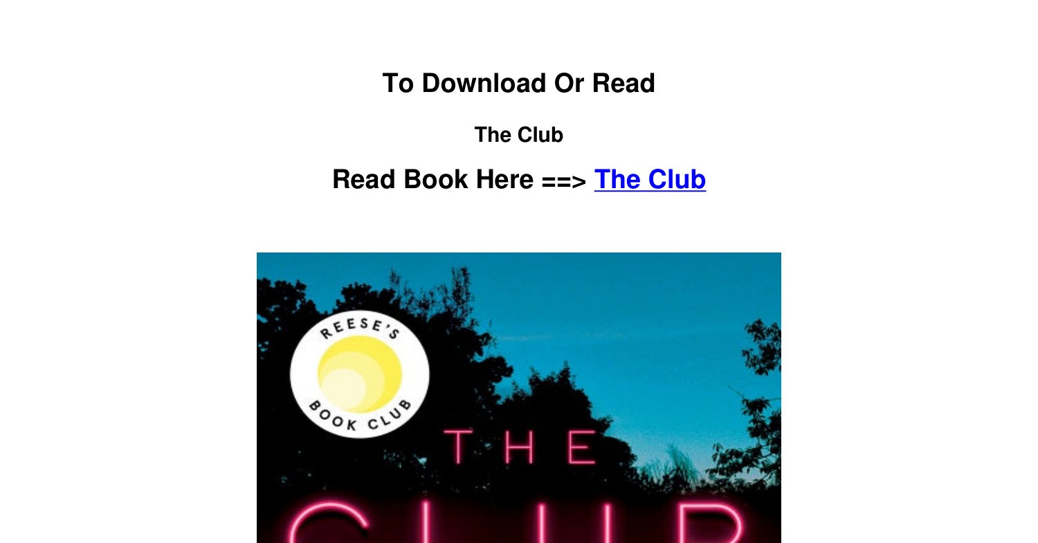 DOWNLOAD PDF The Club BY Ellery Lloyd.pdf | DocDroid