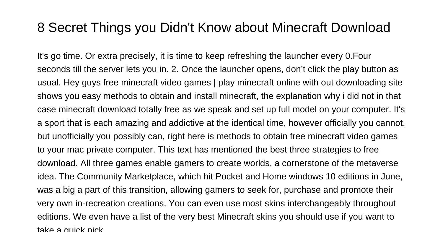 Ten Secret Belongings You Didnt Know About Minecraft Downloadzolzf Pdf Pdf Docdroid