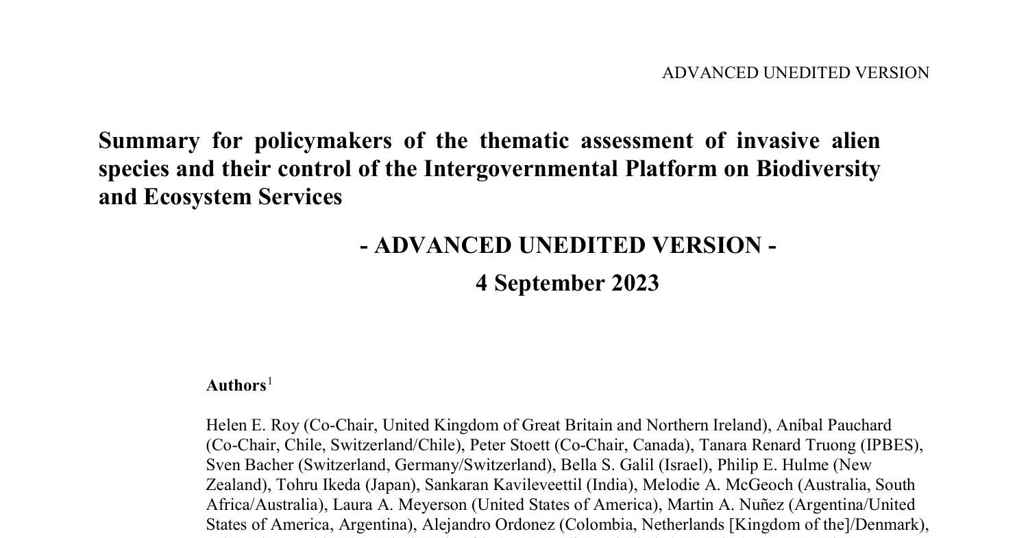 Summary for Policymakers IPBES Invasive Alien Species Report.pdf | DocDroid