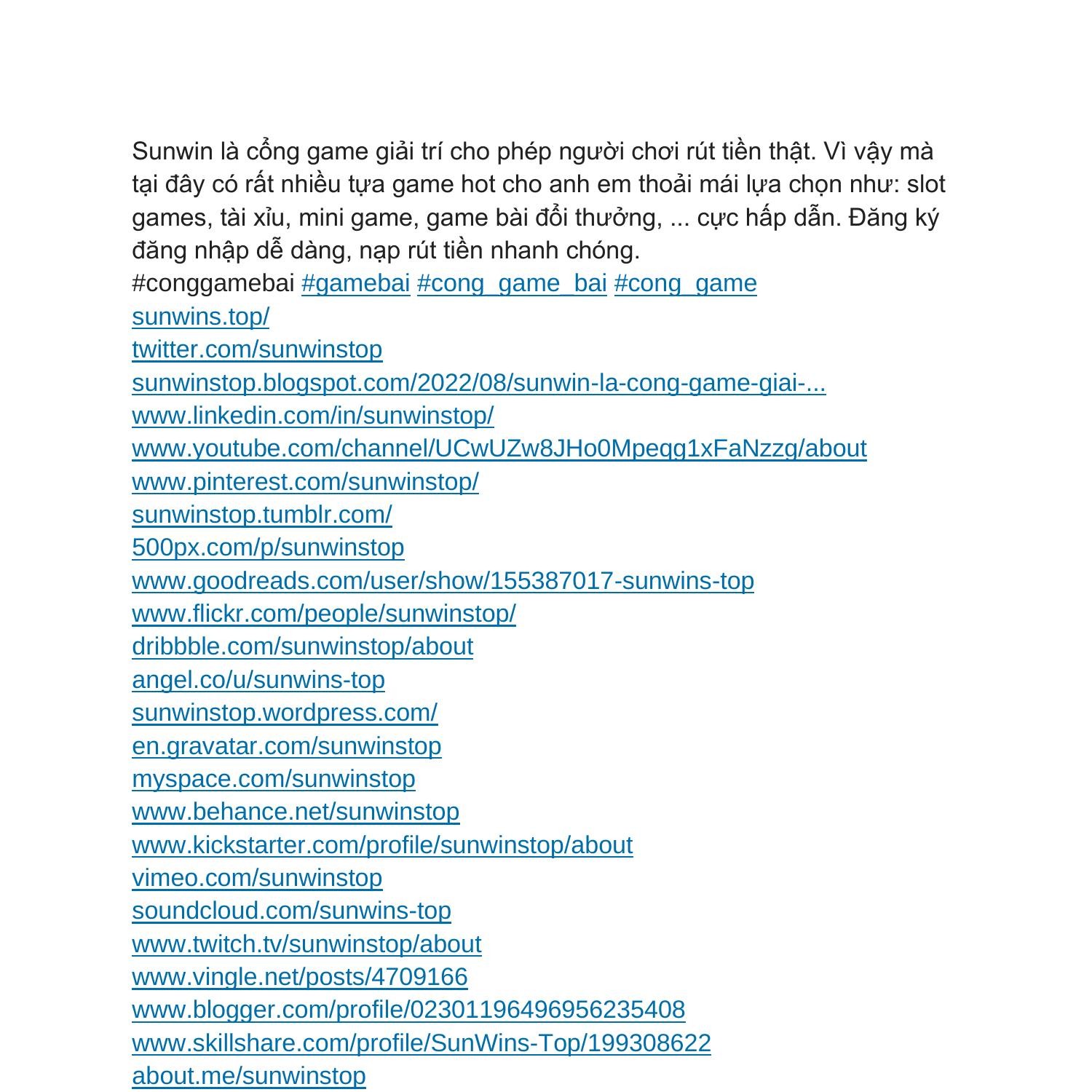 Sunwin là cổng game giải trí cho phép người chơi rút tiền thật.docx | DocDroid