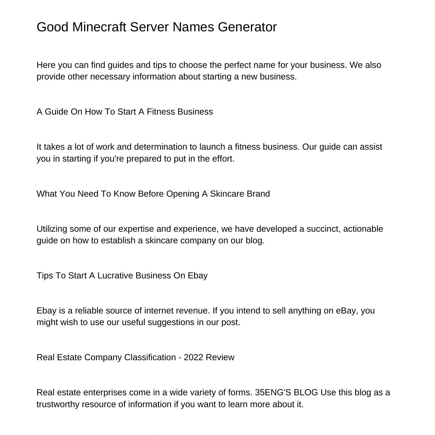 Good Minecraft Server Names Generatorrhare pdf pdf DocDroid