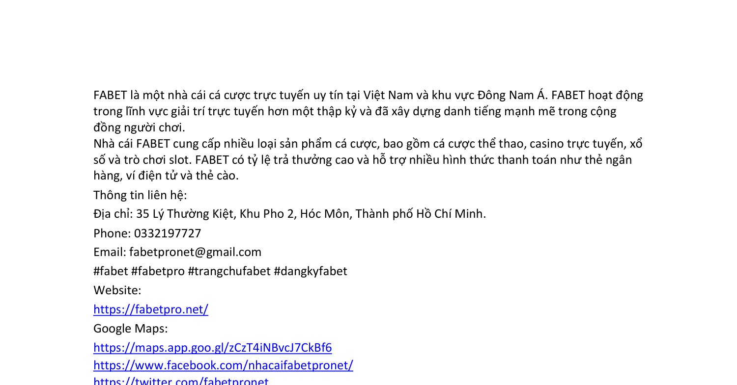 Nhà Cái FABET.docx | DocDroid