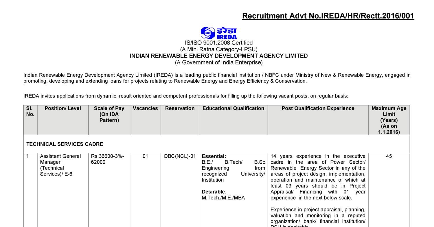 IREDA Recruitment Advt. 2016.pdf | DocDroid