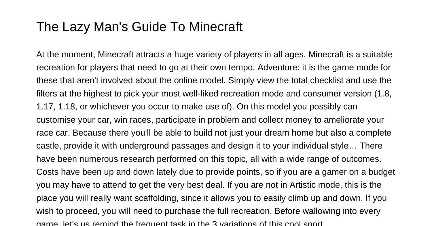 The Lazy Mans Guide To Minecraftqqtag.pdf.pdf | DocDroid