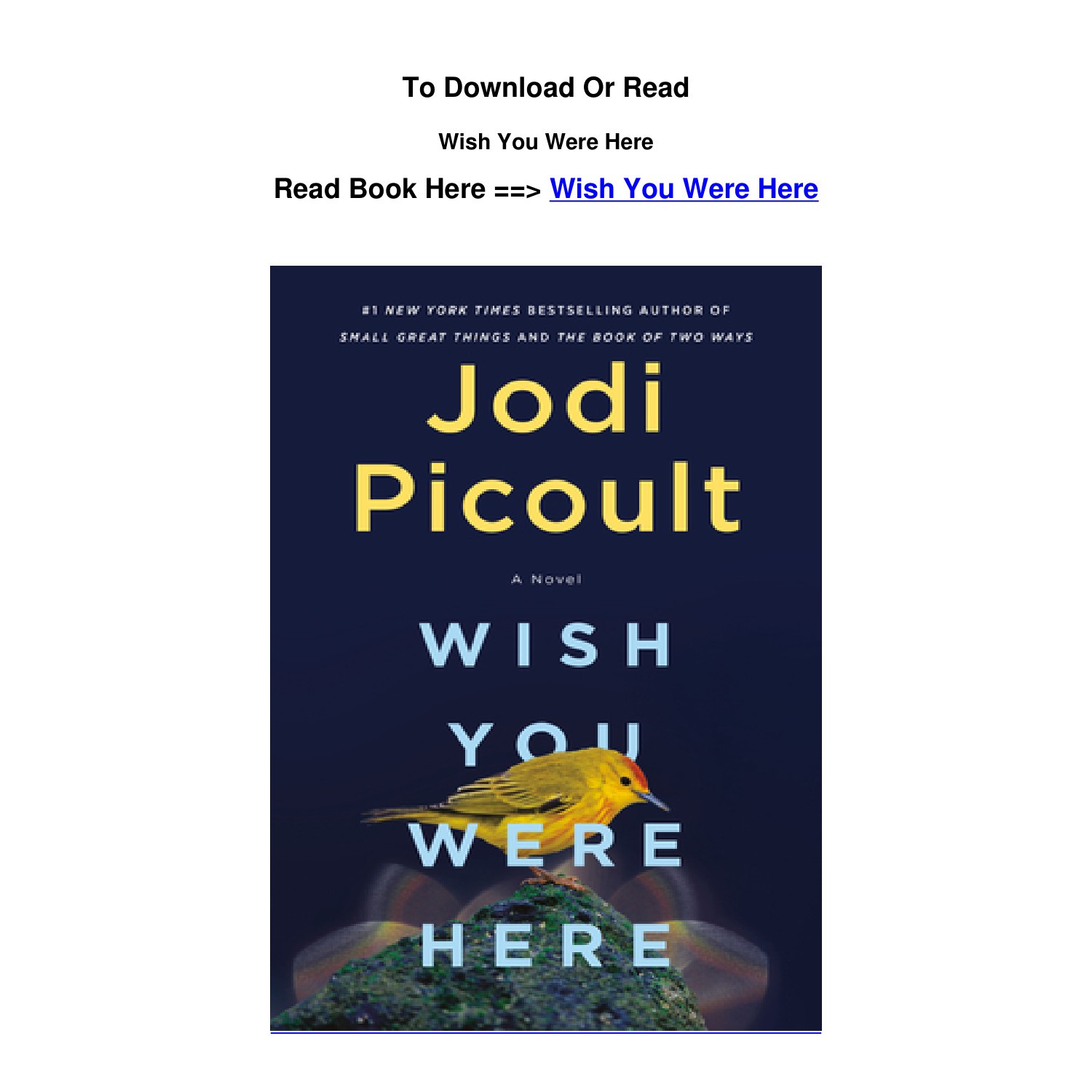 EPUB DOWNLOAD Wish You Were Here by Jodi Picoult.pdf | DocDroid