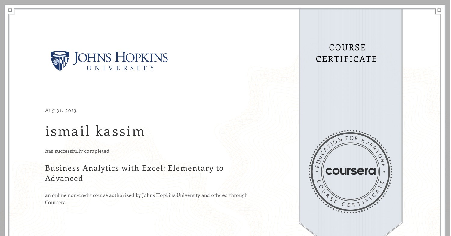 John Hopkins University Business Analysis with excel.pdf | DocDroid