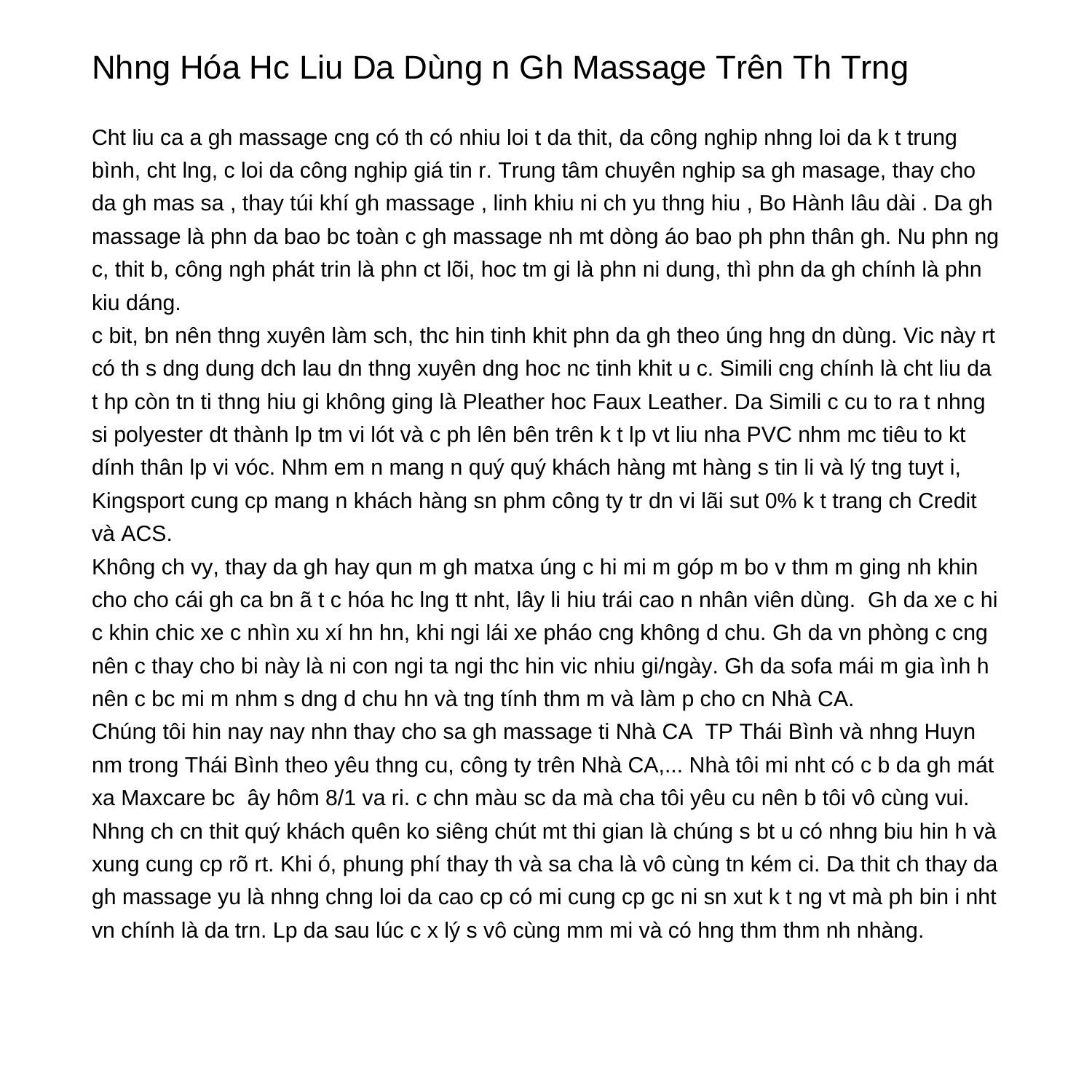 Những Hóa Học Liệu Da Dùng Mang Đến Ghế Mát Xa Bên Trên Thị Trườngajdcf.pdf.pdf | DocDroid