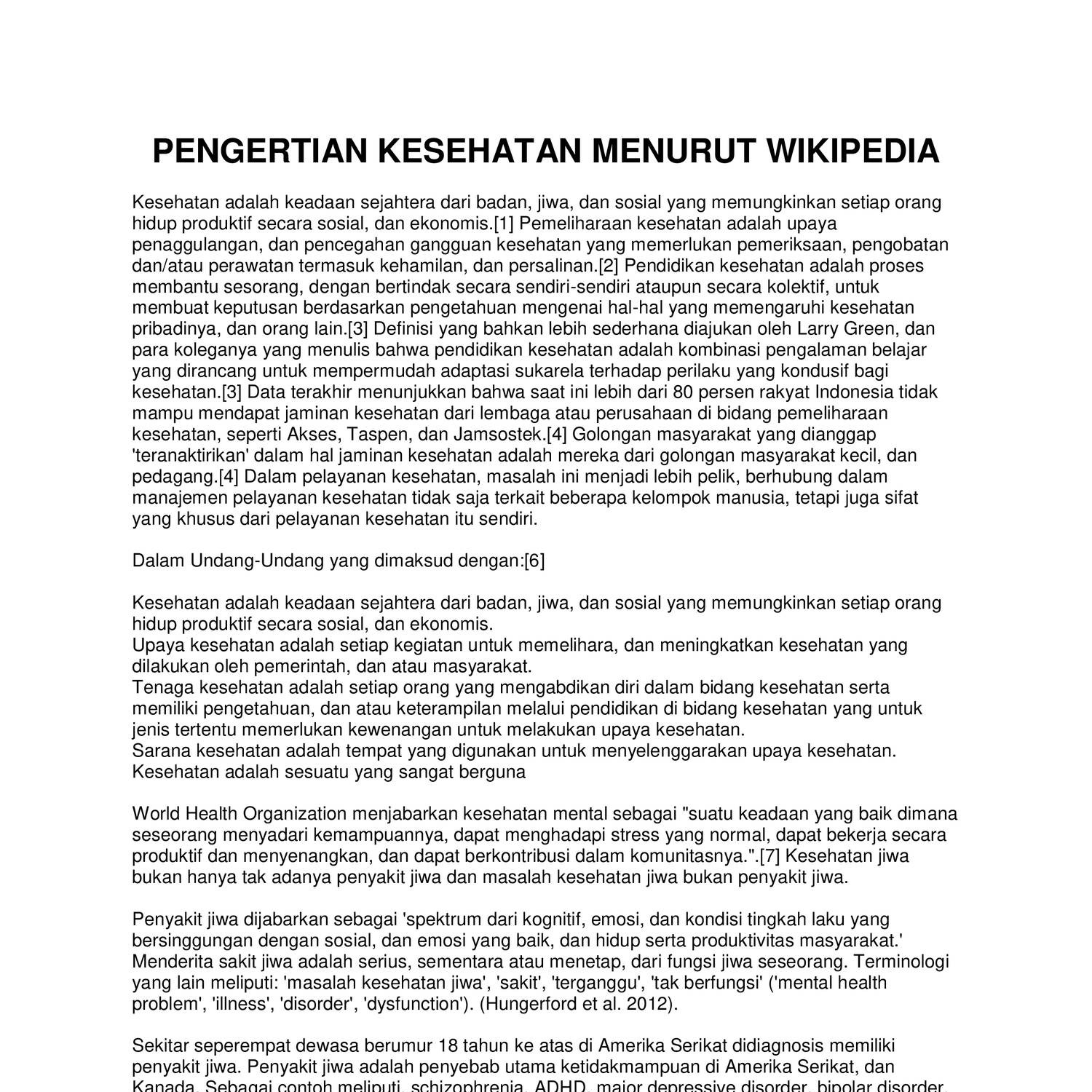 PENGERTIAN KESEHATAN MENURUT WIKIPEDIA.pdf | DocDroid