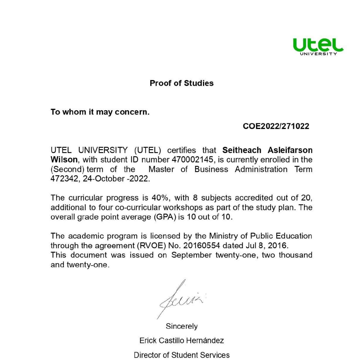 Proof of studies Utel.pdf | DocDroid