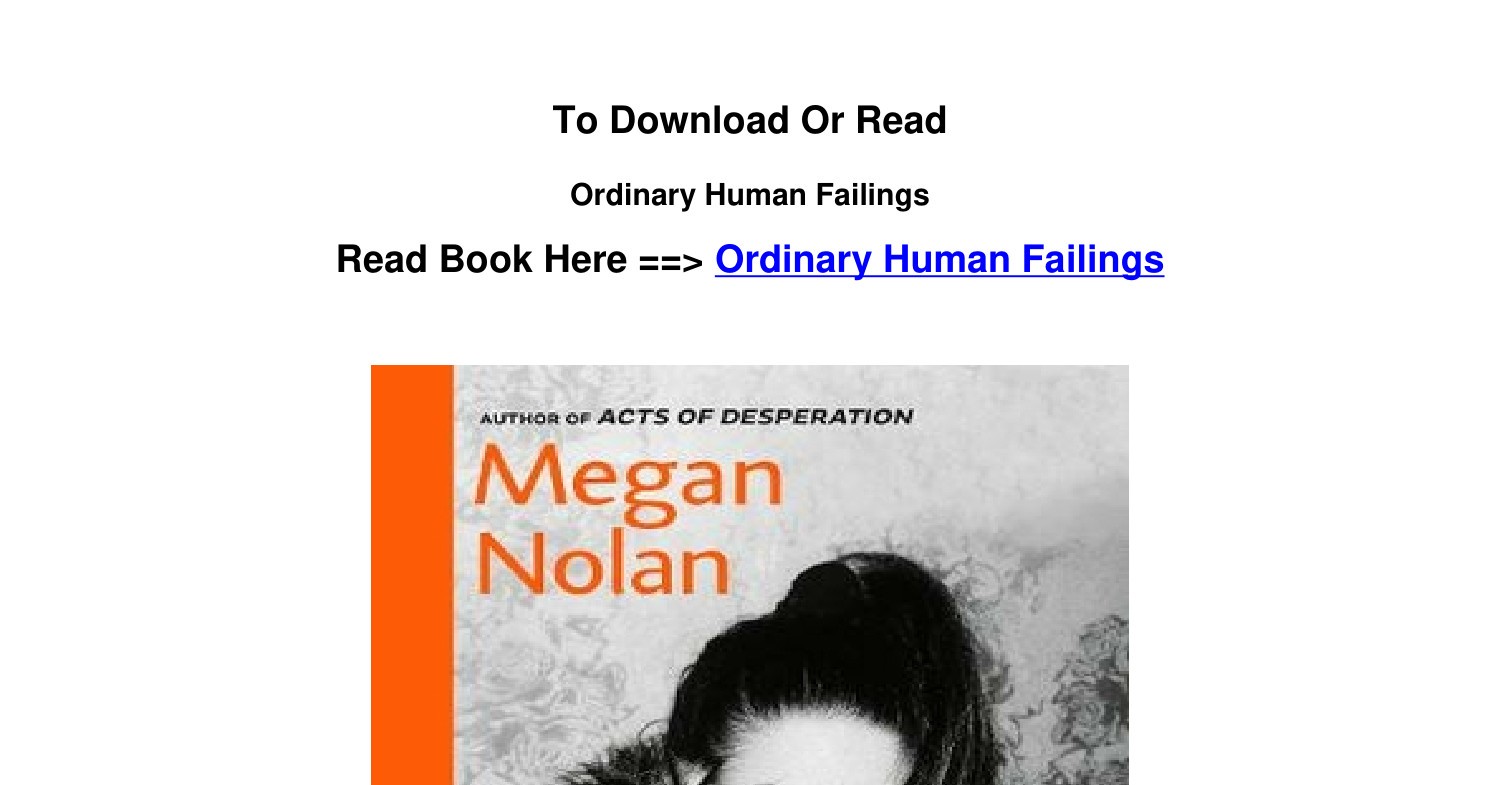 download epub Ordinary Human Failings BY Megan Nolan.pdf | DocDroid