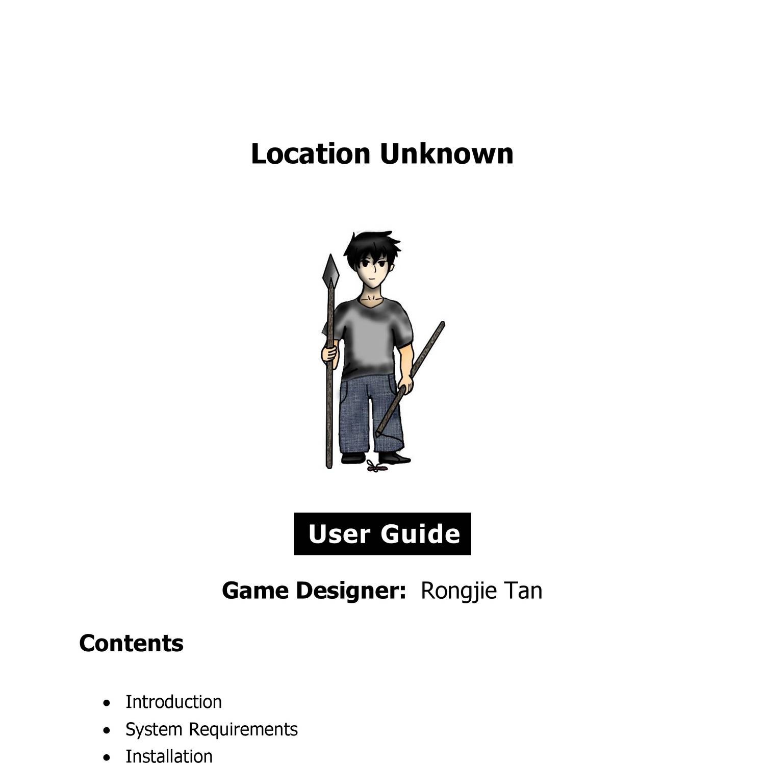 Rongjie Tan Unit 72 My Computer Game User Guide.pdf | DocDroid