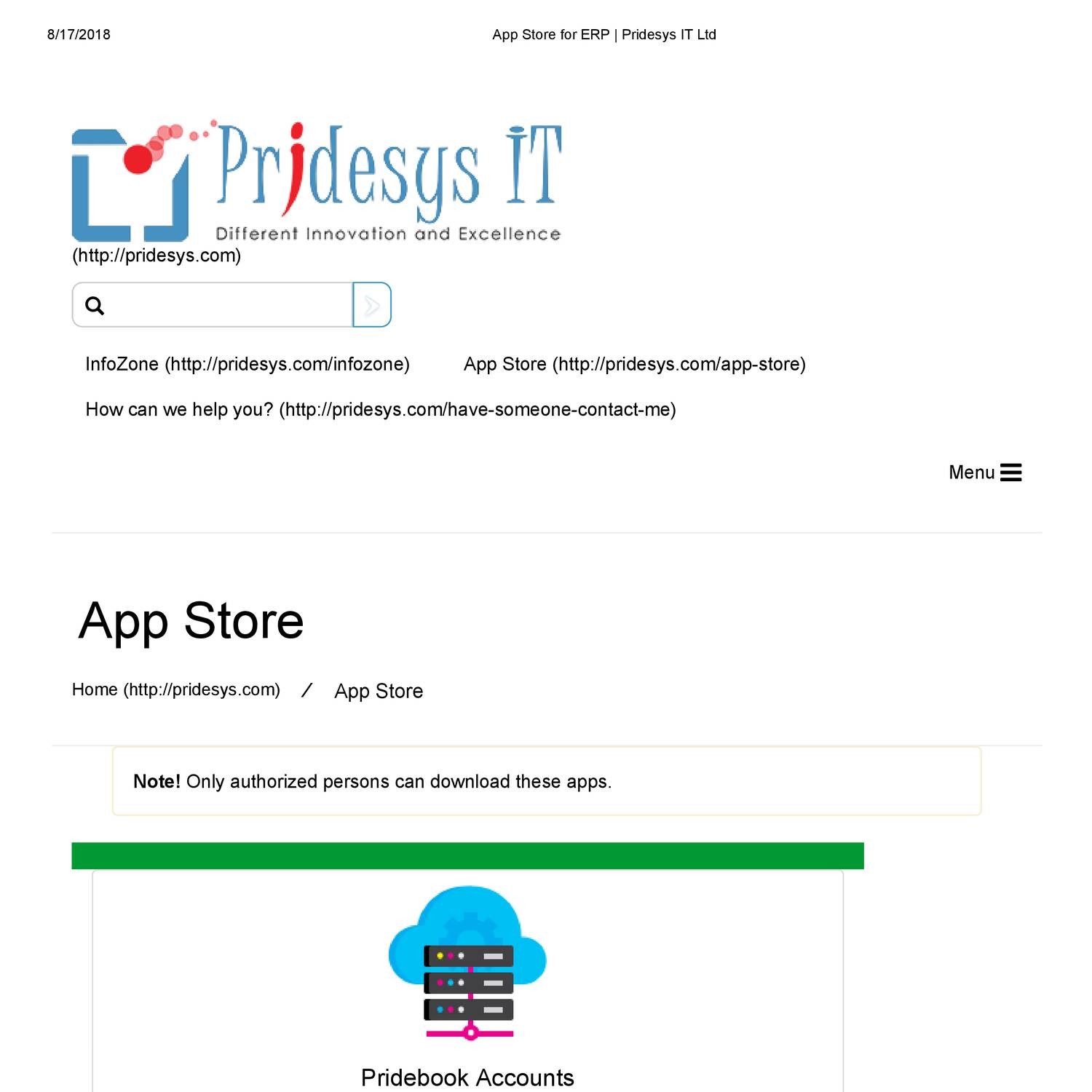 App Store for ERP | Pridesys IT Ltd.pdf | DocDroid